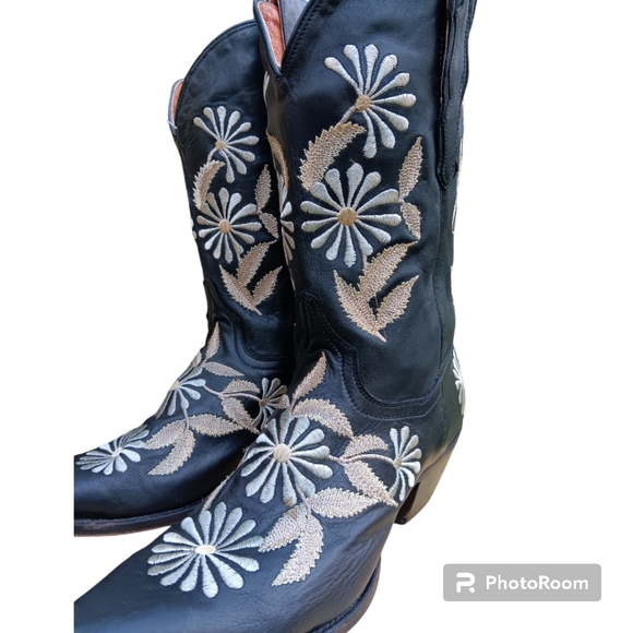 Dan Post | Shoes | Dan Post Vintage Daisy Flower Embroidered Cowboy ...